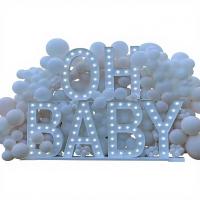 China Custom OH BABY Marquee Letters 3FT 4FT Outdoor Waterproof Metal LED Light Sign for Wedding Party Event for sale