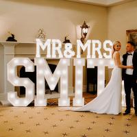 China Custom LED Marquee Letter Sign White Light Up Letters for Wedding Party Decor 50cm for sale