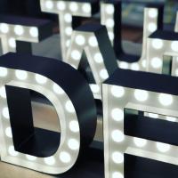 China Big LED Marquee Light Letters 3ft Customizable Size Water Resistant Outdoor Use Stable for sale