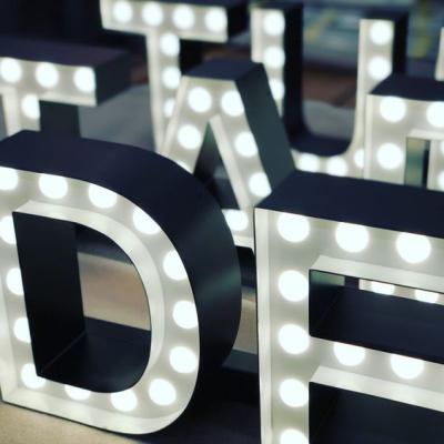 China Big LED Marquee Light Letters 3ft Customizable Size Water Resistant Outdoor Use Stable for sale