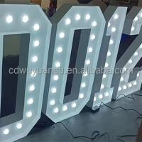 China Wholesale LED Giant 3D Solid Gold Silver Mirror Number Letter Birthday Backdrop Stand Custom Size Party Decoration for sale