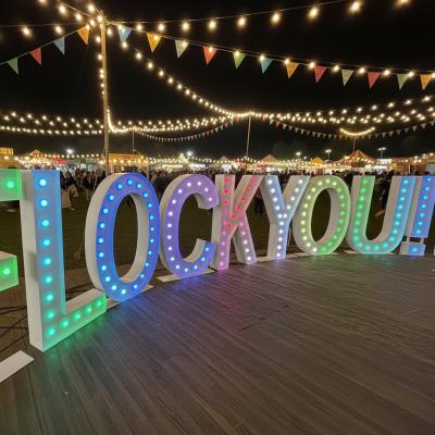 China Custom 3D Metal LED Marquee Letters and Numbers for Wedding Party Event Signs 50W for sale