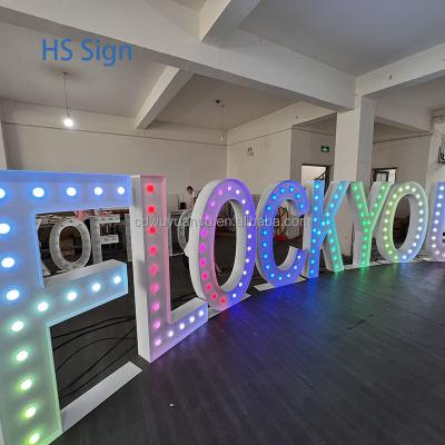 China Customizable RGB LED Letter Signs 4ft 5ft Large Light Up Marquee Light Letters Water Resistant for sale
