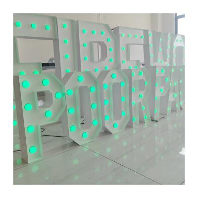 China LED Marquee Letter Lights 4ft 5ft RGB Big Sign for Party Decoration Water Resistant Eco Friendly for sale