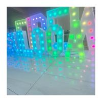 China Custom Large Super Letters RGB LED Marquee Sign 3ft 4ft 5ft Water Resistant Eco-Friendly Party Lighting for sale