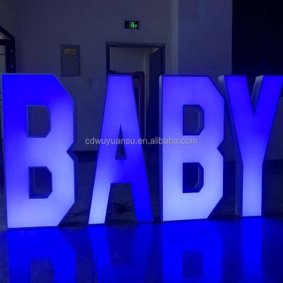 China HONG SEN SIGN LED Marquee Letters 3ft 4ft 5ft Stainless Steel Illuminated for Indoor Decoration for sale