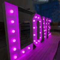 China HONGSEN Custom RGB Marquee Letters Metal Light Up Letters 6000K 15kg for Wedding for sale