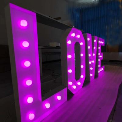 China HONGSEN Custom RGB Marquee Letters Metal Light Up Letters 6000K 15kg for Wedding for sale