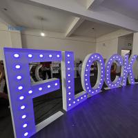 China Wholesale RGB Marquee Letter Lights 3ft 4ft LED Wedding Party Decoration Letters with Stand for sale