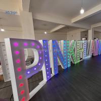 China Wholesale RGB Marquee Letter Lights 3ft 4ft LED Wedding Party Decoration Letters with Stand for sale
