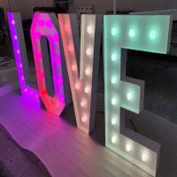 China HONGSEN Wholesale RGB Standing Marquee Letters 2ft 3ft 4ft Light Up Sign for Wedding Home Mall Park for sale