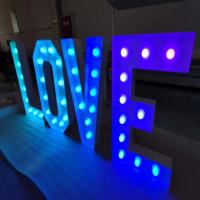 China HONGSEN Wholesale RGB Standing Marquee Letters 2ft 3ft 4ft Light Up Sign for Wedding Home Mall Park for sale