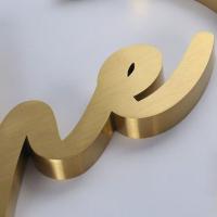 China Custom Welded 3D Gold Metal Letter Sign Stainless Steel Channel Letter 300mm Depth DC 12V LED for Business Logo Wall for sale