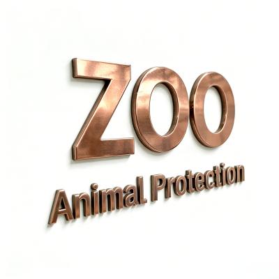 China Custom 3D Metal Wall Letters Stainless Steel Aluminum Brass Business Signs 2mm Thick for sale