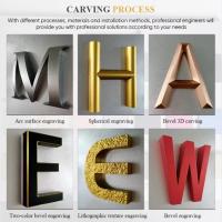 China Custom 3D Metal Wall Letters Stainless Steel Aluminum Brass Business Signs 2mm Thick for sale