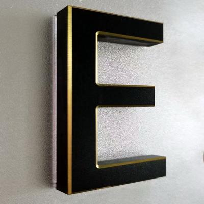 China Custom Two Tone Chamfered Metal Letters for Office Building Facades 3D Signage for sale