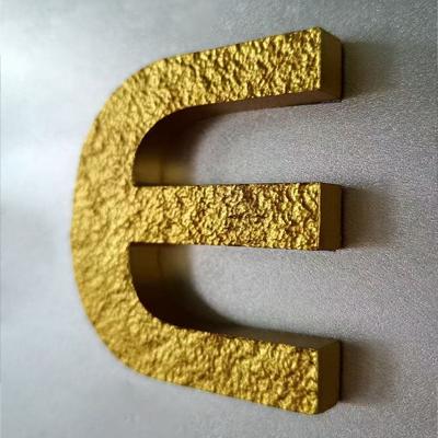 China Custom Sizes Relief Corrosion Pattern Metal Letters for Eye-Catching Displays for sale