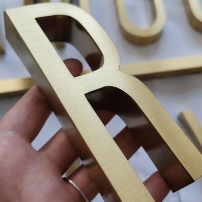 China Custom Brushed Gold Metal Letter Wall Art Waterproof Durable for Award Ceremonies 3D Relief for sale