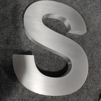 China Custom 3D Metal Logo Letters Brass Aluminium Sign for Business Reception Wall Company Name for sale