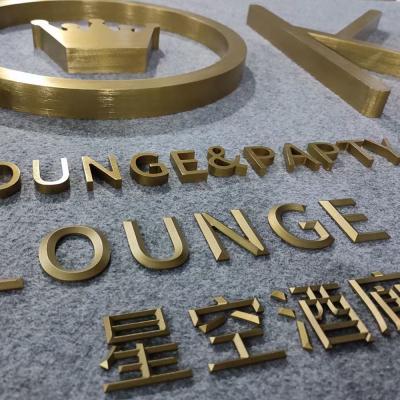 China Custom 3D Metal Letters and Numbers Brass Aluminum Signs for Business Logo Hotel Room Number for sale