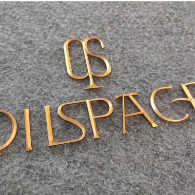 China Custom 3D Metal Letters Sign Brass Aluminium Logo Advertising Business Wall Sign for sale