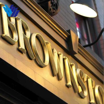 China Custom Metal Letters Signage Outdoor Business Logo Store Sign Brass Aluminum Stainless Steel for sale