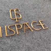 China Custom Polished Brass 3D Metal Letters Cursive Cutout Sign with Stand-off Mount for Indoor Wall Display for sale