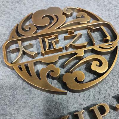 China Custom 3D Brass Aluminum Metal Letter Logo Sign Outdoor UV Printed Decoration for sale