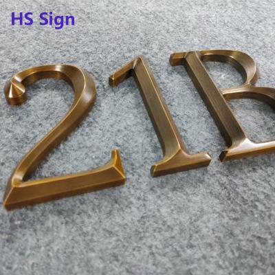 China Custom Metal Monogram Letter Sign Aluminum Brass Logo Wall Decoration 3D CNC Engraved for sale
