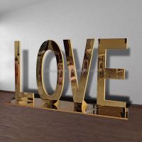 China HONGSEN Gold 3D PVC Marquee Letters 3 ft 4 ft for Wedding Party Event Decoration for sale