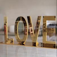 China HONGSEN Gold 3D PVC Marquee Letters 3 ft 4 ft for Wedding Party Event Decoration for sale