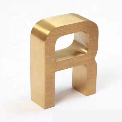 China Custom Stainless Steel LED Sign Letters 100-240V Brushed Gold Finish for Indoor Outdoor Use for sale
