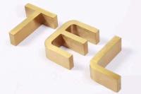 China Custom Stainless Steel LED Sign Letters 100-240V Brushed Gold Finish for Indoor Outdoor Use for sale