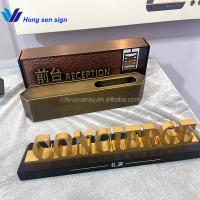 China Custom 3D Gold Mirror Solid Brass Metal Business Signs Wall Letter Store Personalized Signage 5mm Thick for sale