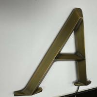 China Custom 3D Gold Mirror Solid Brass Metal Business Signs Wall Letter Store Personalized Signage 5mm Thick for sale