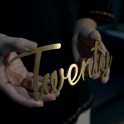 China Gold Plated 3D Engraved Stainless Steel Decorative Sign Letters for Hotel Door House Number for sale