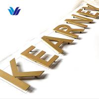 China Custom 3D Illuminated Gold Brass Letter Sign Outdoor LED 6000K 30000Hrs for sale