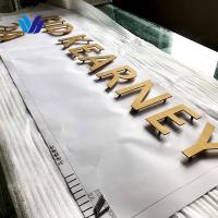 China Custom 3D Illuminated Gold Brass Letter Sign Outdoor LED 6000K 30000Hrs for sale