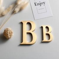 China Golden Brushed Stainless Steel Self-Adhesive Metal Letter Signs 20-30g for Indoor Outdoor Commercial Use for sale