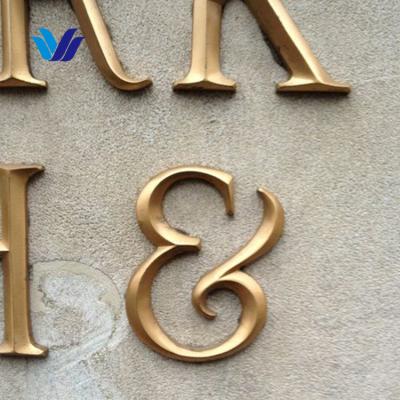China HONGSEN Custom 3D Metal Gold Letters Outdoor Sign Board for Company Name Custom Size for sale