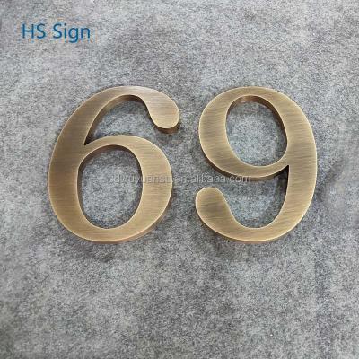 China HONGSEN Custom Metal Letters Brass Reception Words Small Alphabet Brushed Brass Letter with Screw 6000K LED for sale