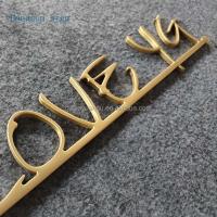 China HONGSEN Custom Metal Letters Brass Reception Words Small Alphabet Brushed Brass Letter with Screw 6000K LED for sale