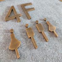 China HONGSEN Custom Metal Letters Brass Reception Words Small Alphabet Brushed Brass Letter with Screw 6000K LED for sale