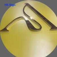 China Custom 3D Illuminated LED Sign Rose Gold Plated Backlight Lettering 304 Stainless Steel 12mm Acrylic for Salon Office for sale