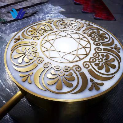 China Stainless Steel Titanium Hollow Carved Double Sided Outdoor LED Light Box 6000K 30000H for sale