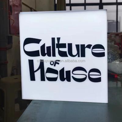 China HONGSEN Custom LED Light Box Sign 50x50cm Acrylic Advertising Board for Indoor Outdoor Use for sale