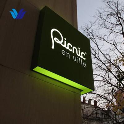 China HONGSEN Custom LED Neon Light Box Sign Board 6000K Outdoor Advertising for Pizza Restaurant for sale