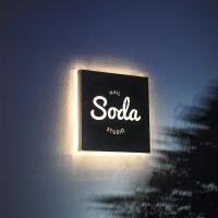 China Customized Metal Back Luminous Characters Brushed Stainless Steel Outdoor LED Light Box Sign 6000K 30W for sale