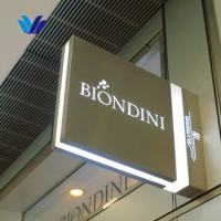 China Custom Outdoor LED Light Box Sign 110V Stainless Steel Acrylic Wall Mount Round Lightbox for Shop Bar Advertising for sale