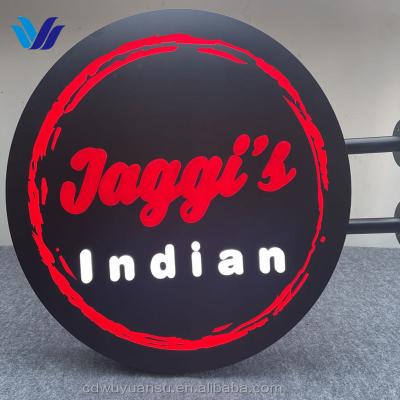 China Custom Steel LED Light Box Wall Mount Round Sign 6000K 30000Hrs for Outdoor Advertising for sale